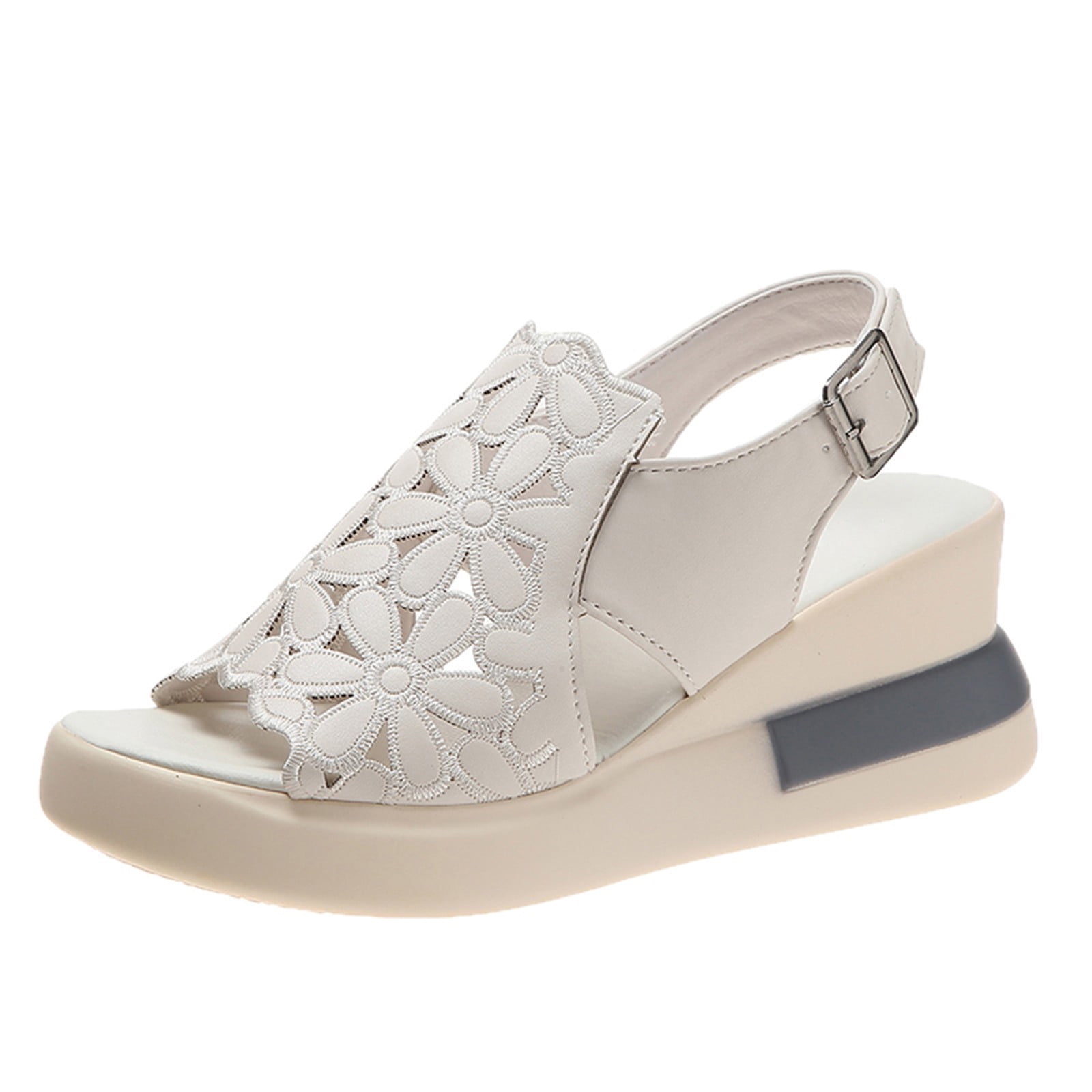 SEMIMAY Women’s Summer Platform Wedge Heel Sandals Comfortable Leather ...