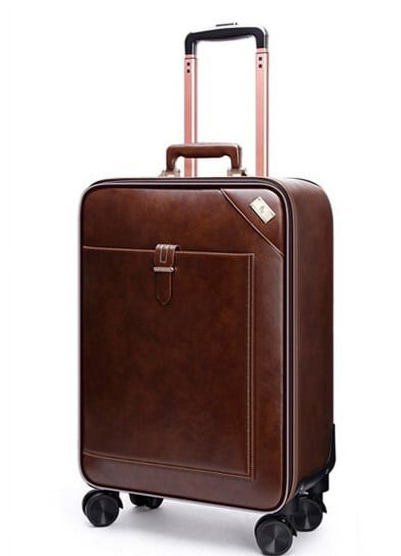 SEMMS LUXURY LEATHER LUGGAGE BOX 24" BROWN - Walmart.com