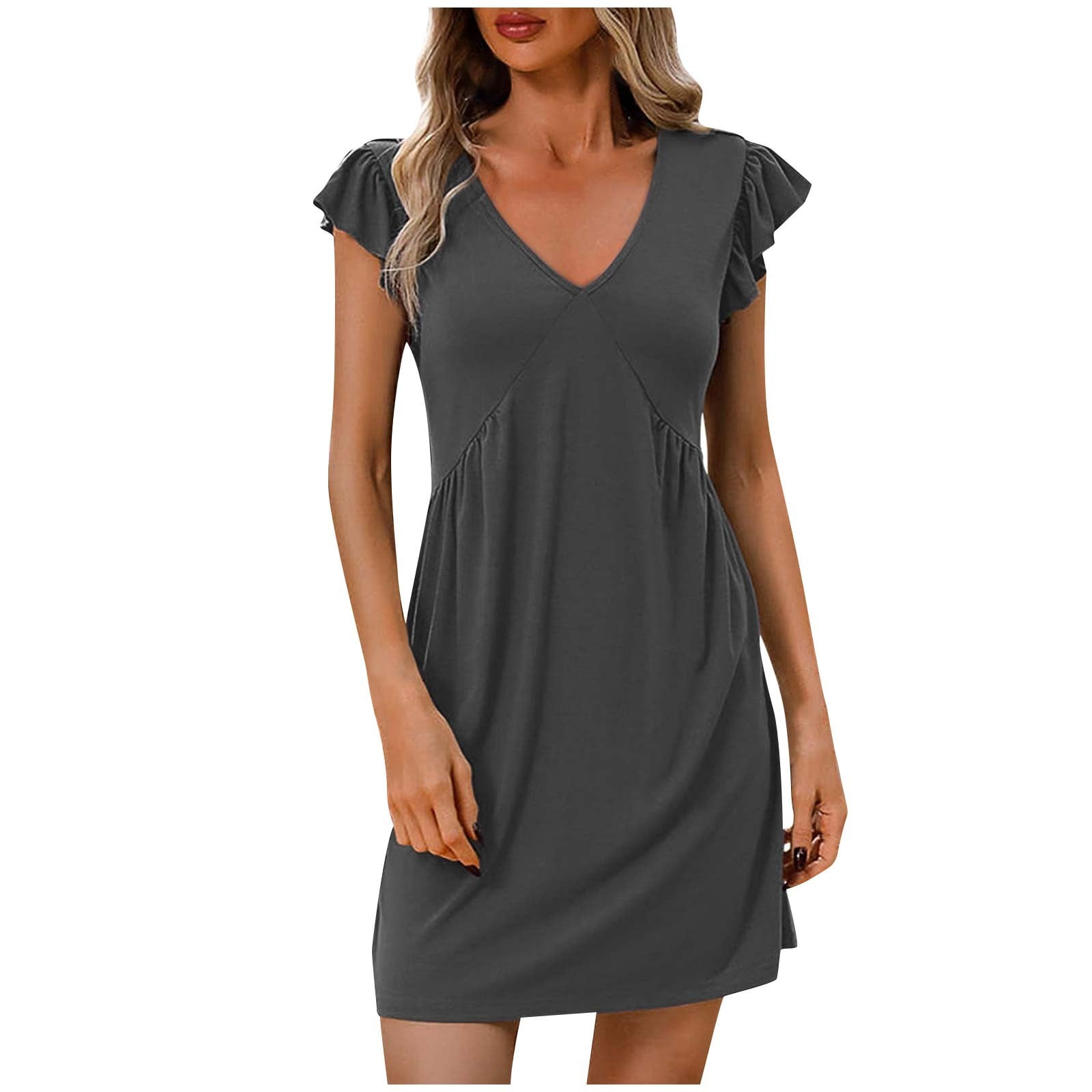 SEMPAI Summer Savings Summer Dresses Dresses Short Sleeve Crew Neck ...