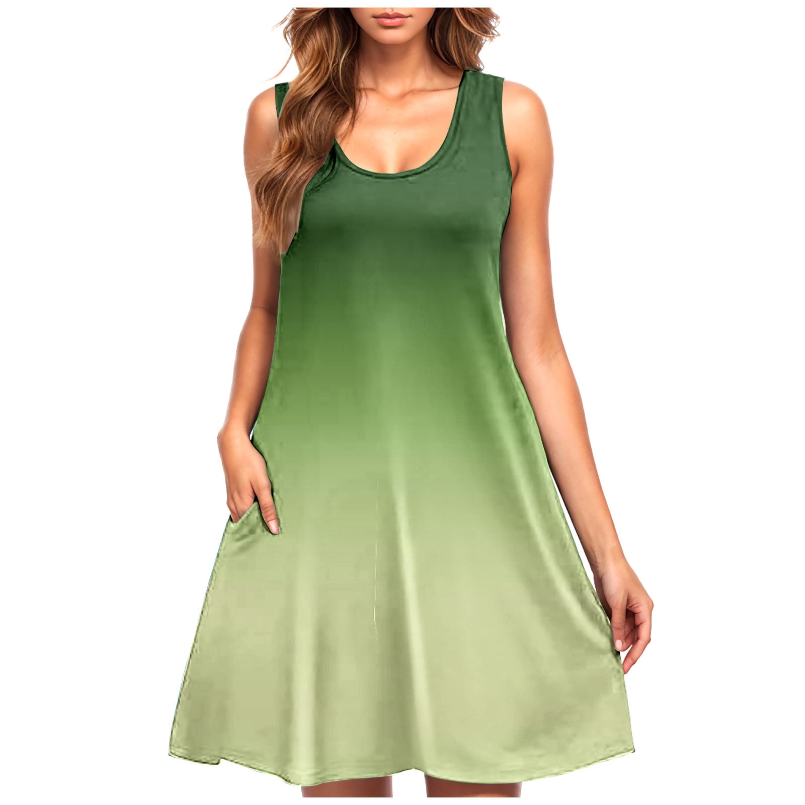 SEMPAI Up to 60% Off Plus Size Dresses Sundresses Sleeveless Crew Neck ...