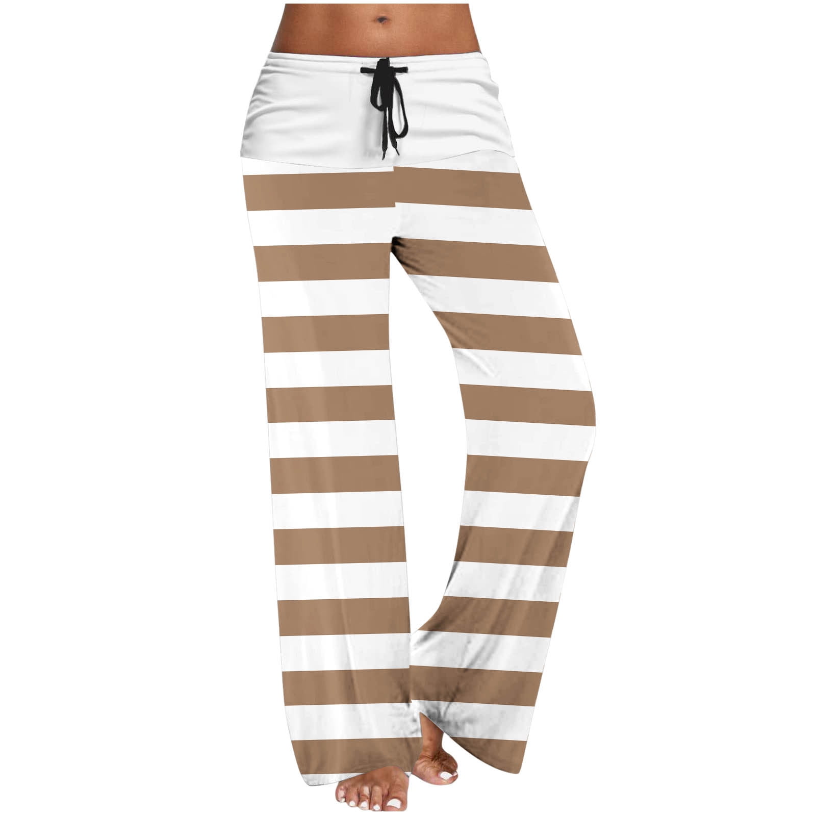 SEMPAI Women Casual Printing Trousers Bandage Comfortable Straight ...