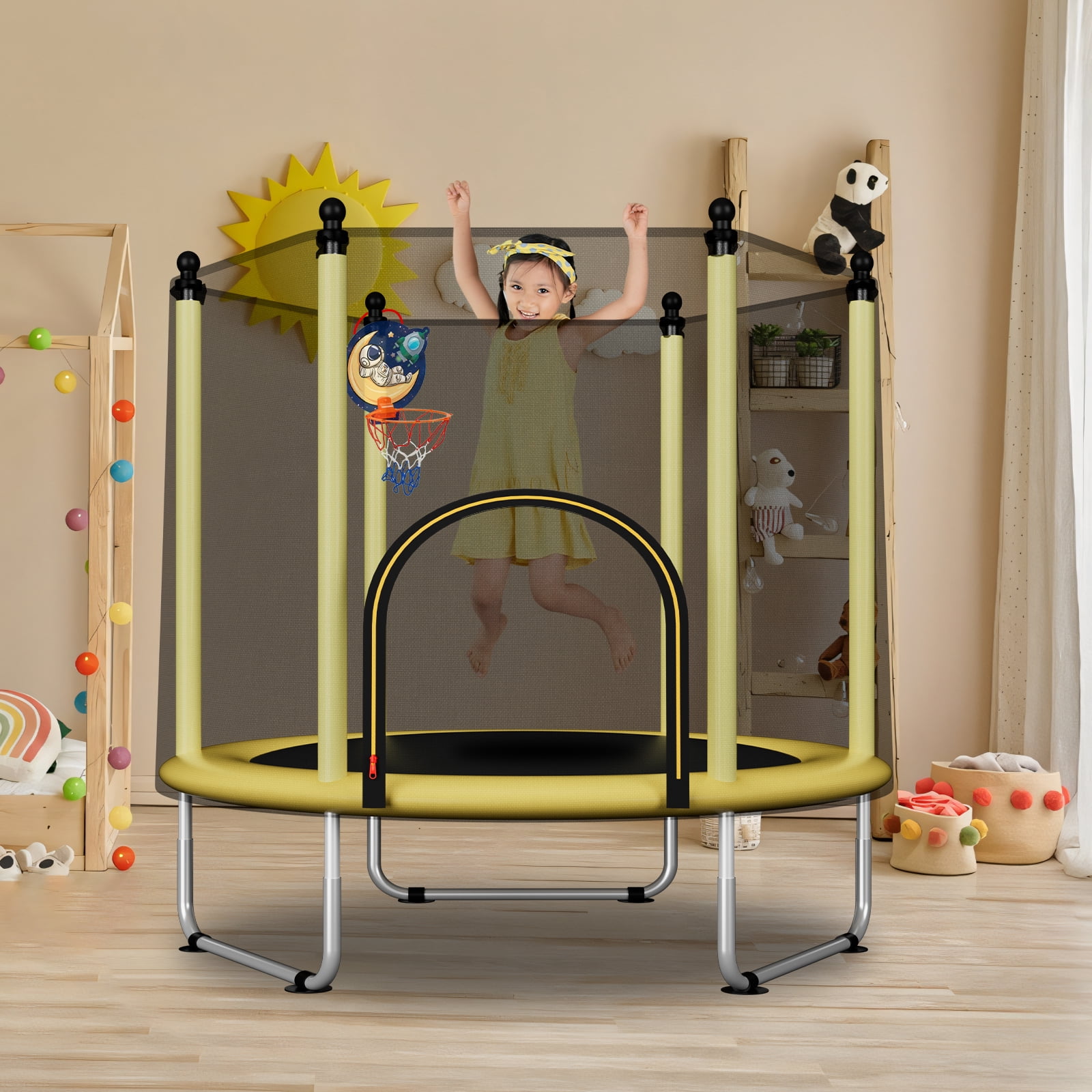 SENCHO GINSYTALIOR Trampoline 55IN Toddler Trampoline for Kids Children ...