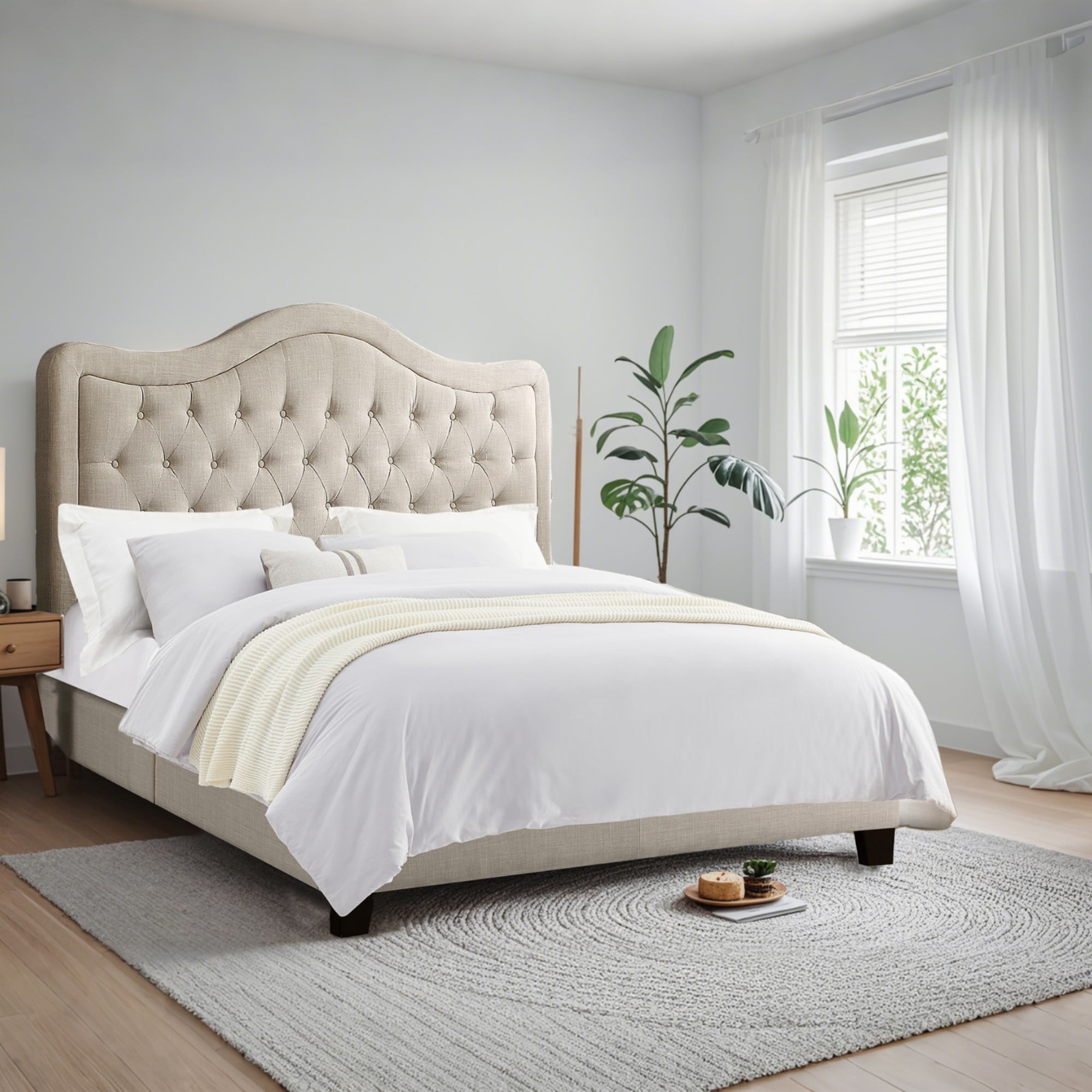 SENCHO GINSYTALIOR Upholstered Fine Polyester Tufted Button Easy ...