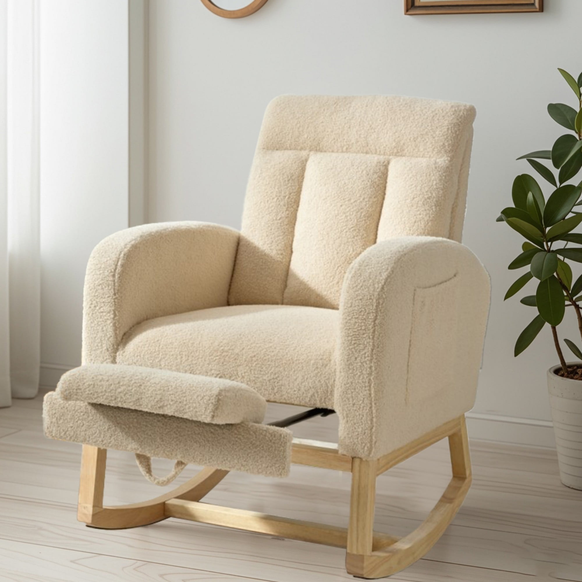 SENCHO GINSYTALIOR Modern Accent Rocking Chair Rocking Chair with Solid ...