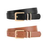 SENDEFN 2 Pack Women Leather Belts with Pin Buckle Waist Belt for Jeans ...