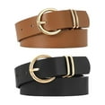 SENDEFN 2 Pack Women Leather Belts with Pin Buckle Waist Belt for Jeans ...