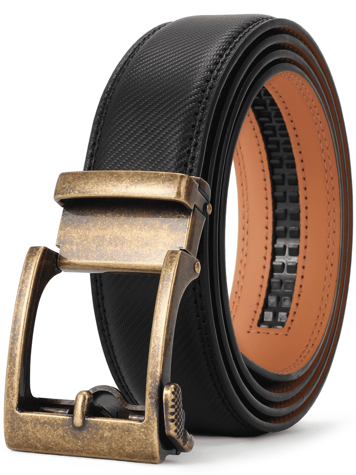 SENDEFN Mens Ratchet Belt Leather 1 3/8'' Adjustable Belts for Mens ...