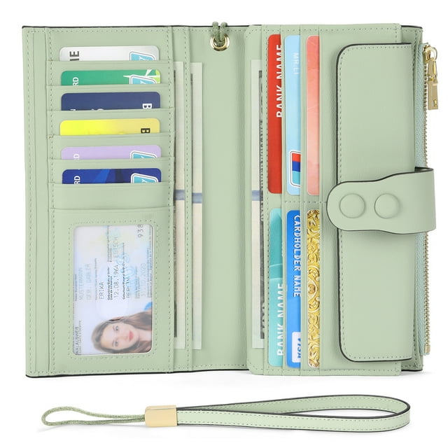 SENDEFN Wallets for Women Genuine Leather Credit Card Holder with RFID ...