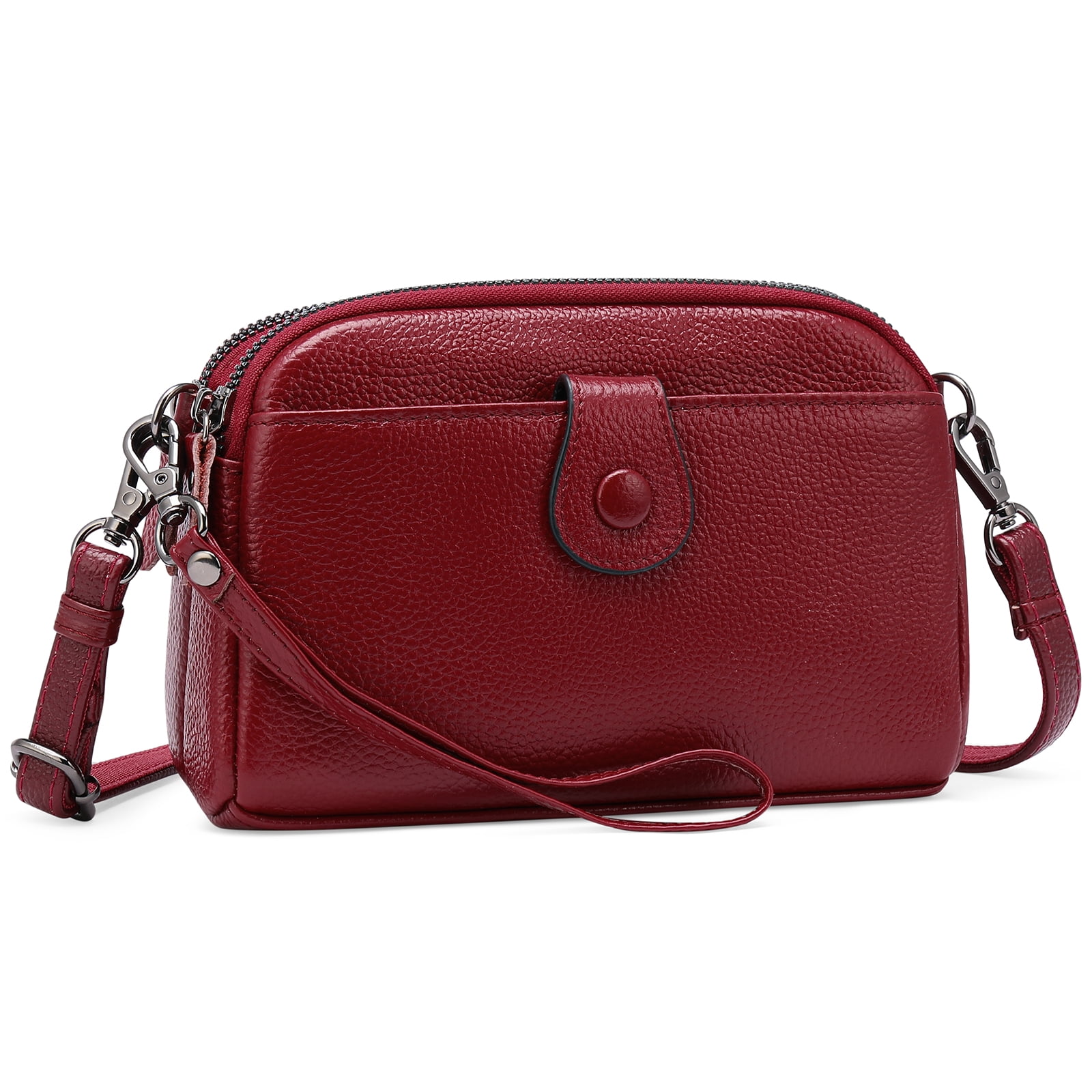 Sendefn Genuine Leather Small Crossbody Bag for Women - Versatile Shoulder and Wristlet Purse ...