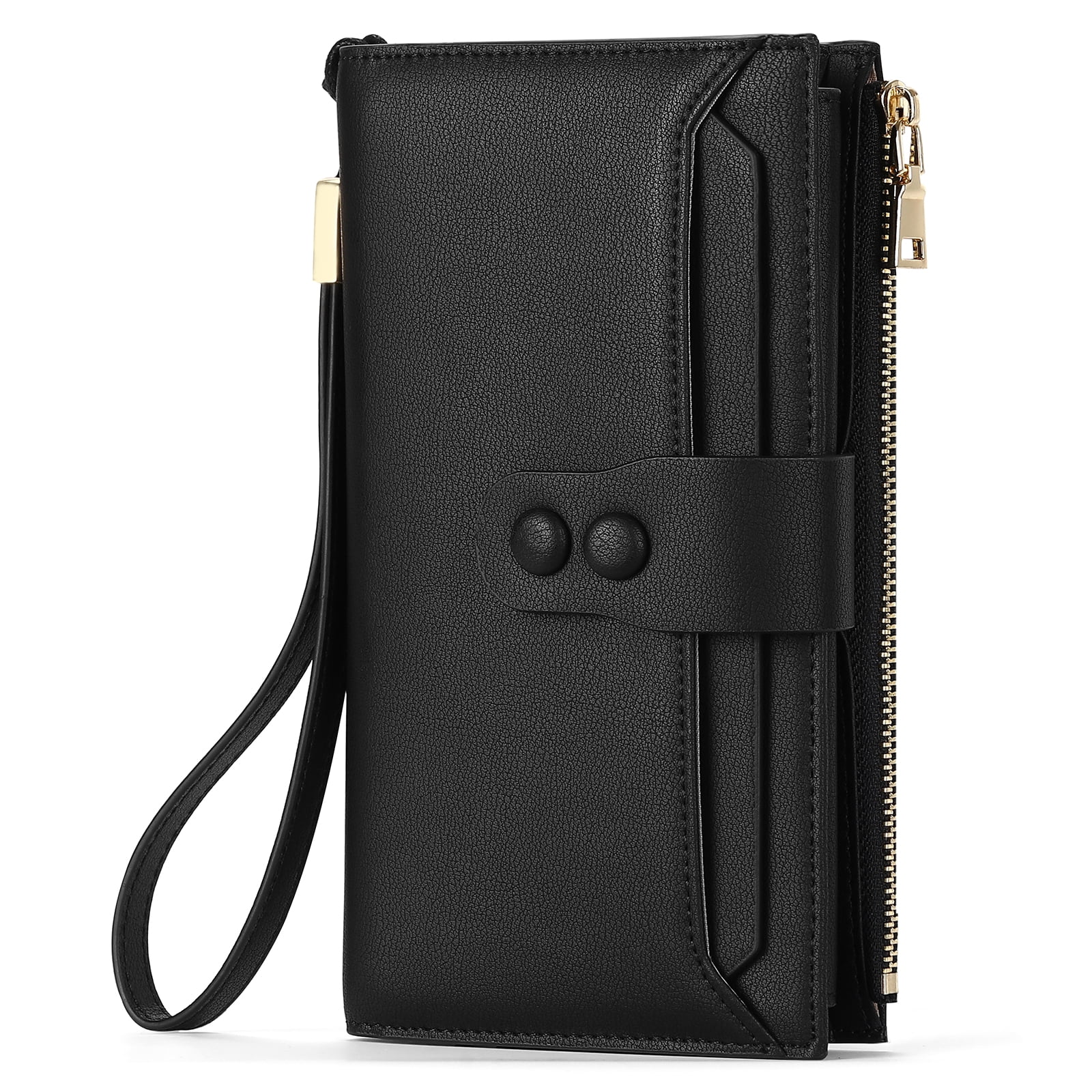 SENDEFN Women's RFID Blocking Wallet, Black - Walmart.com