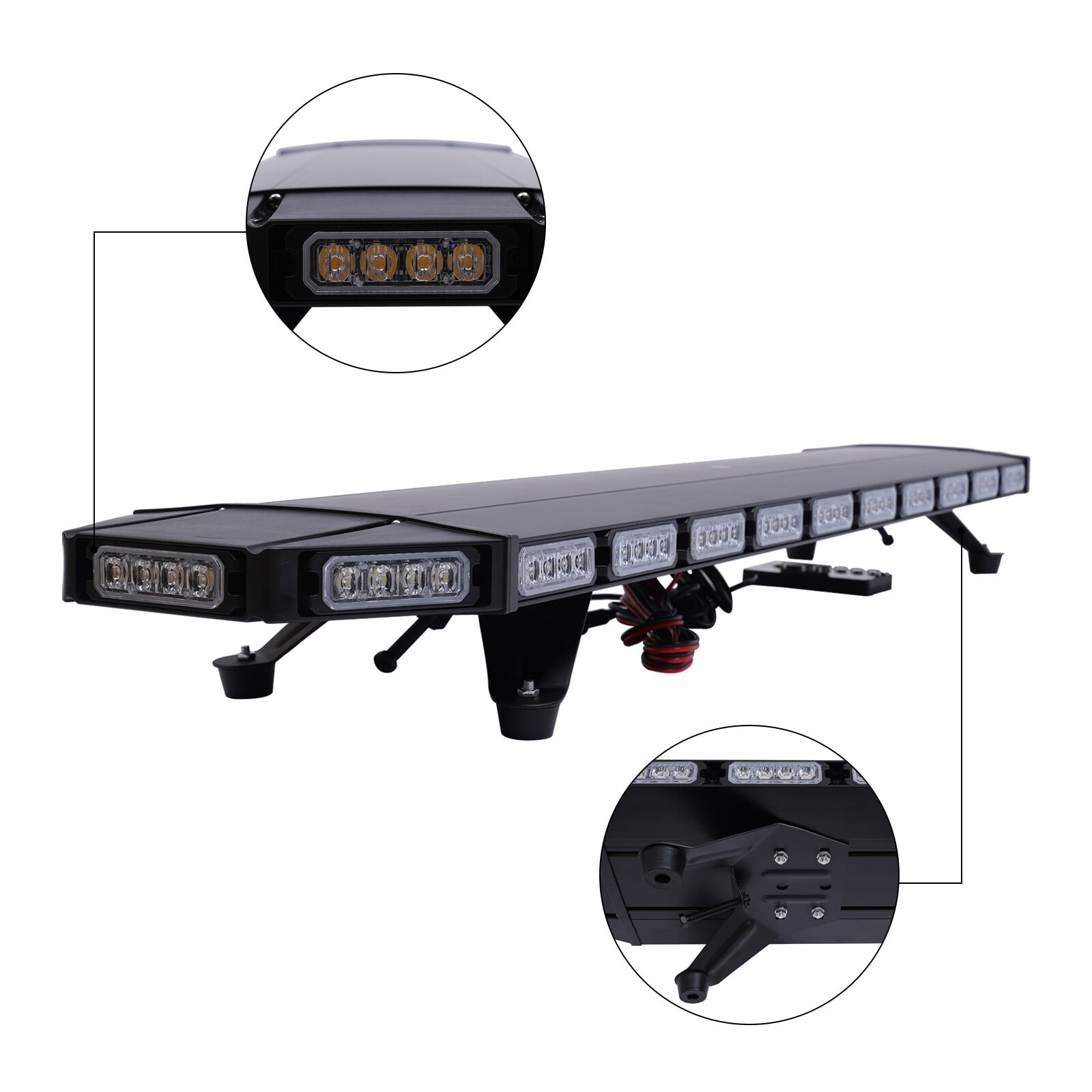 SENDERPICK 47inch 104 LED Amber+White Strobe Light Bar Emergency ...
