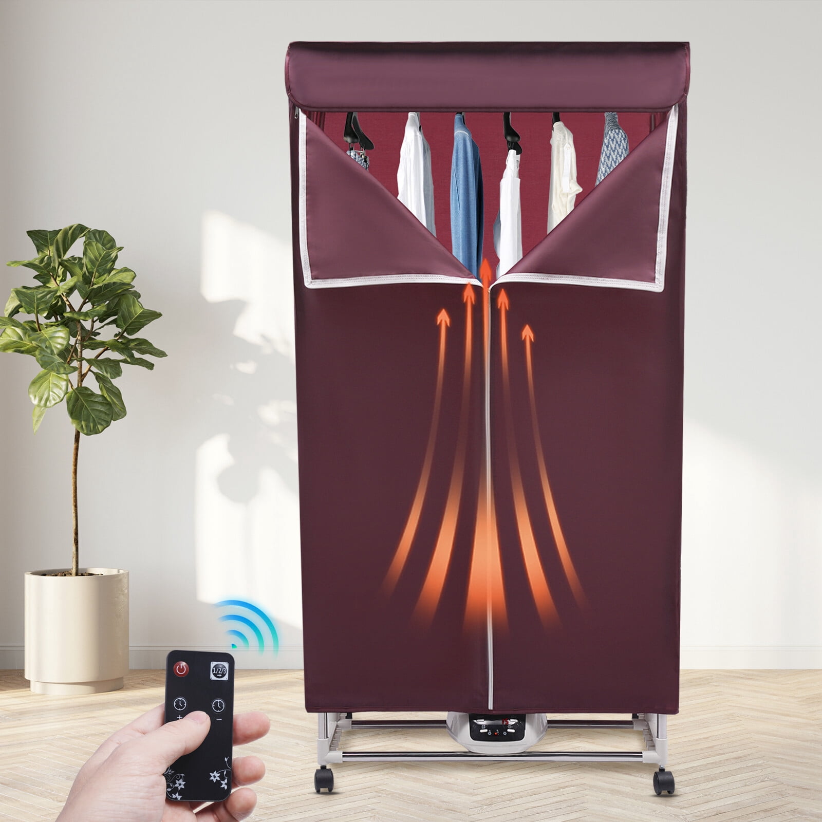 SENDERPICK Portable 110V Wine Red Clothes Dryer Portable Travel Mini ...