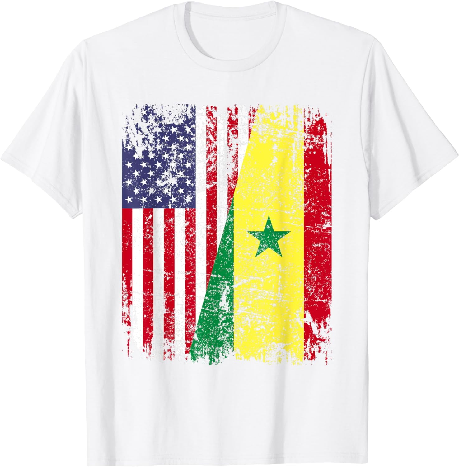 SENEGALESE ROOTS | Half American Flag | USA SENEGAL FLAG T-Shirt ...