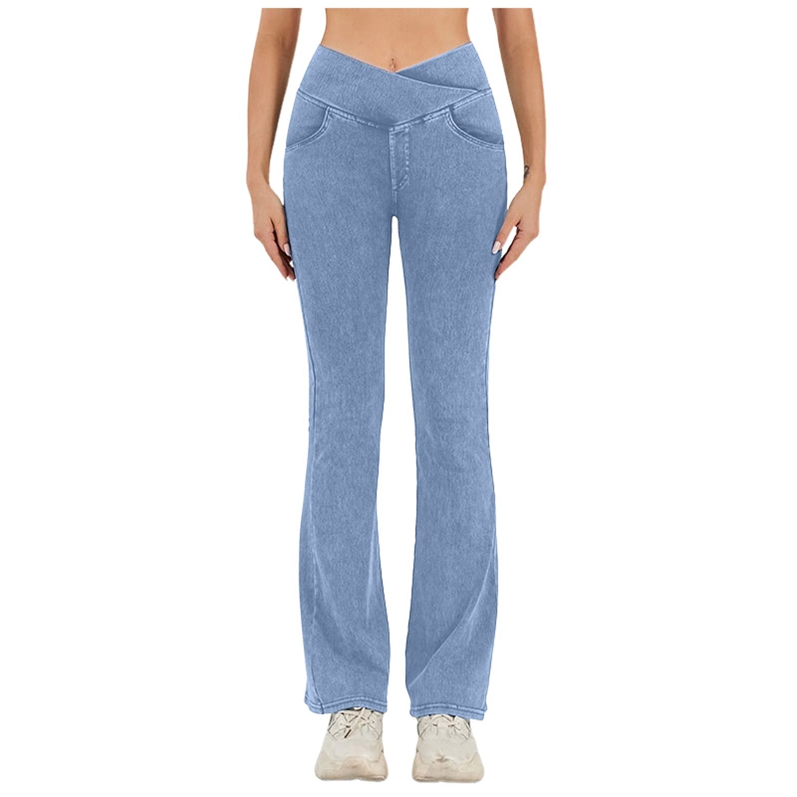 Sengtong Womens Fashionable Waistband Elastic Double Pocket Sports