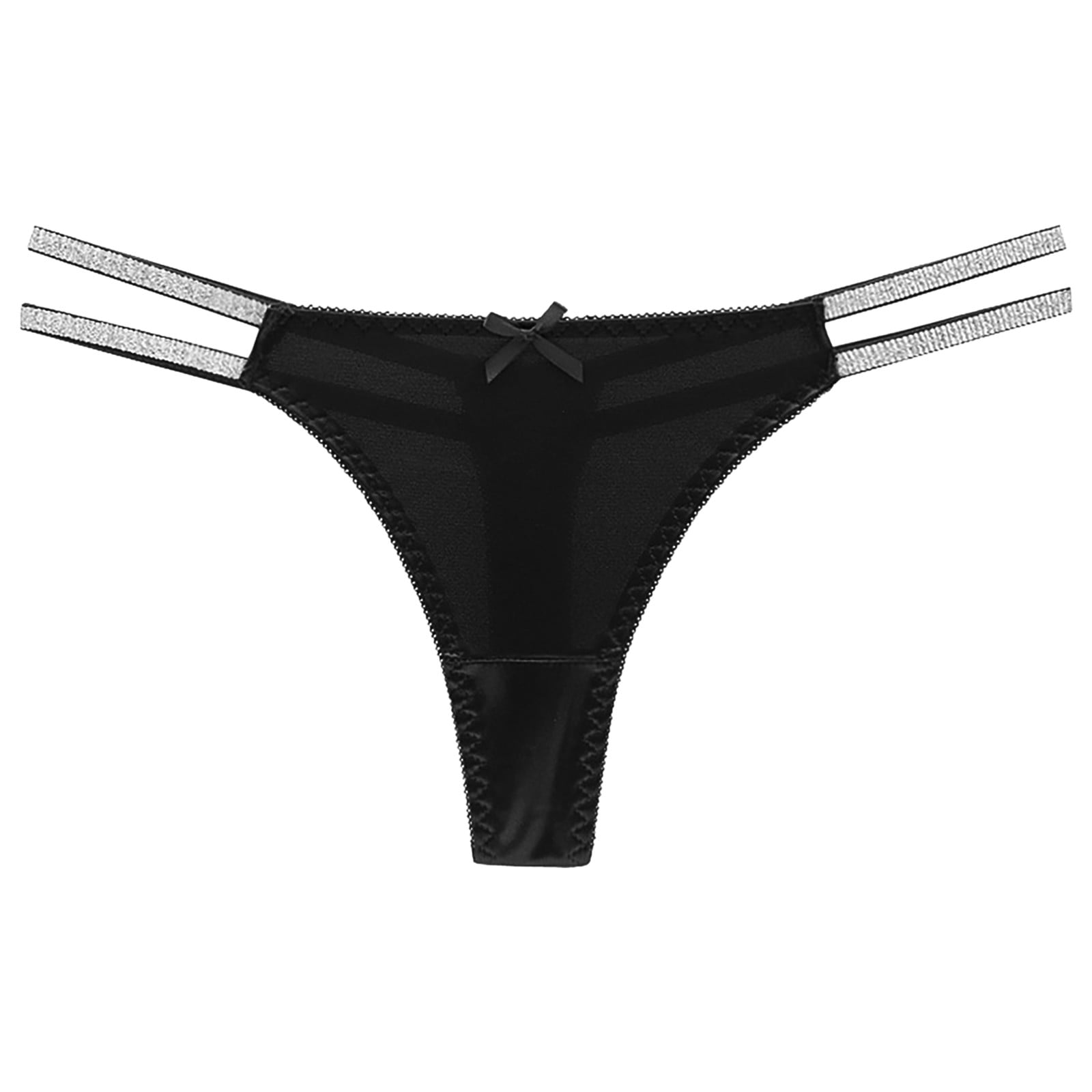 Sengtong Womens Low Waist Satin Fabric Briefs Solid Color Cotton Crotch Underwear Panties High