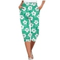 Sengtong Womens Summer Beach Style Printed High Waist Drawstring