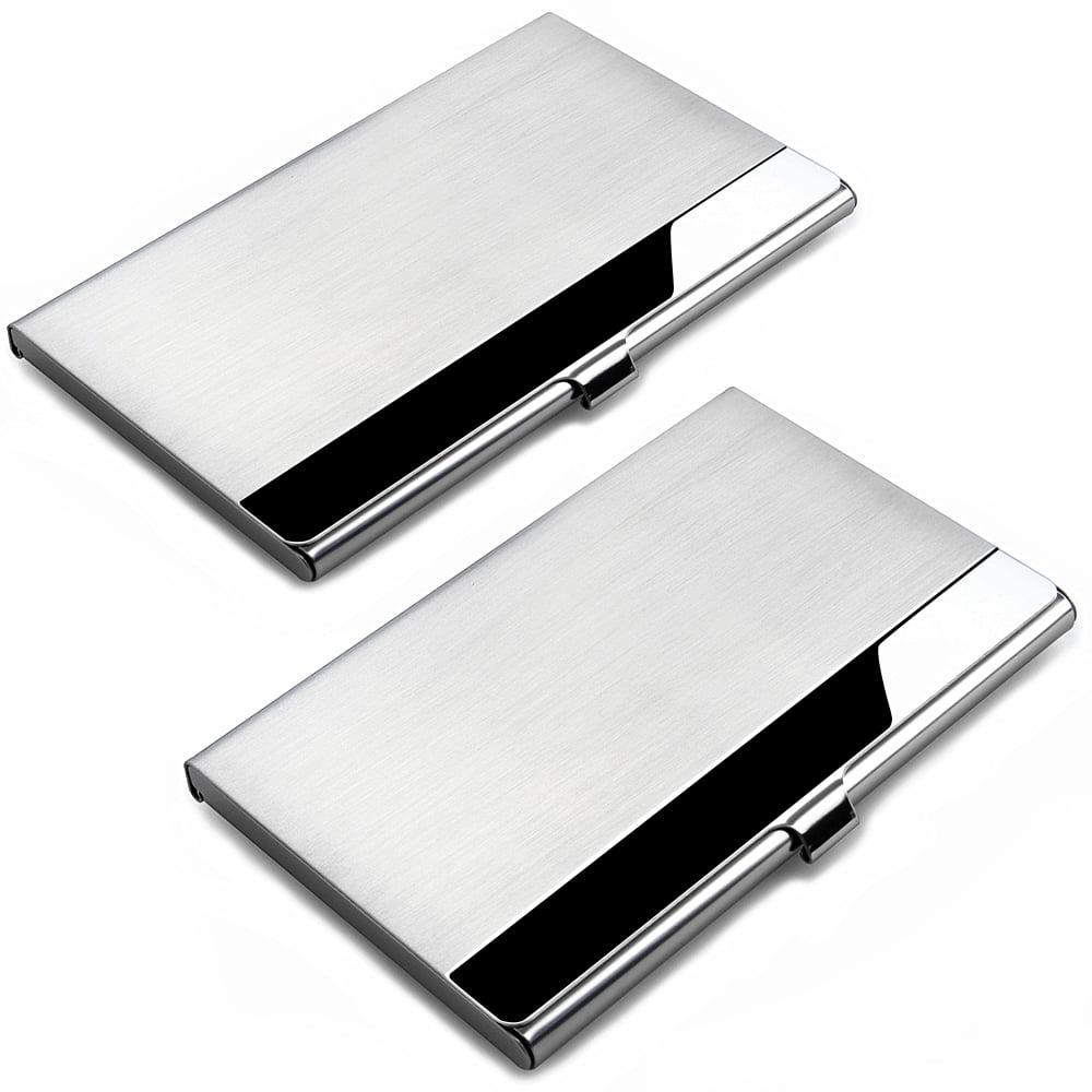 SENHAI 2 Pack Business Card Cases, Stainless Steel Storage Protective ...