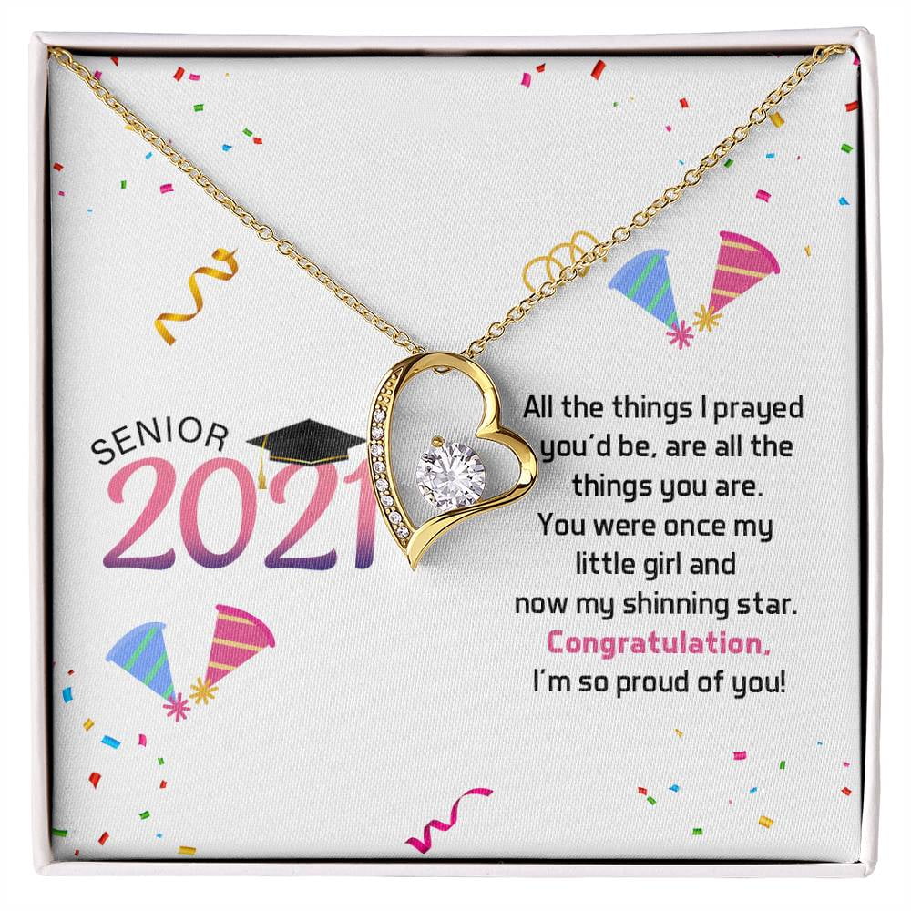 SENIOR GRADUATION - My Shining Star - Forever Love Necklace - 14k White ...