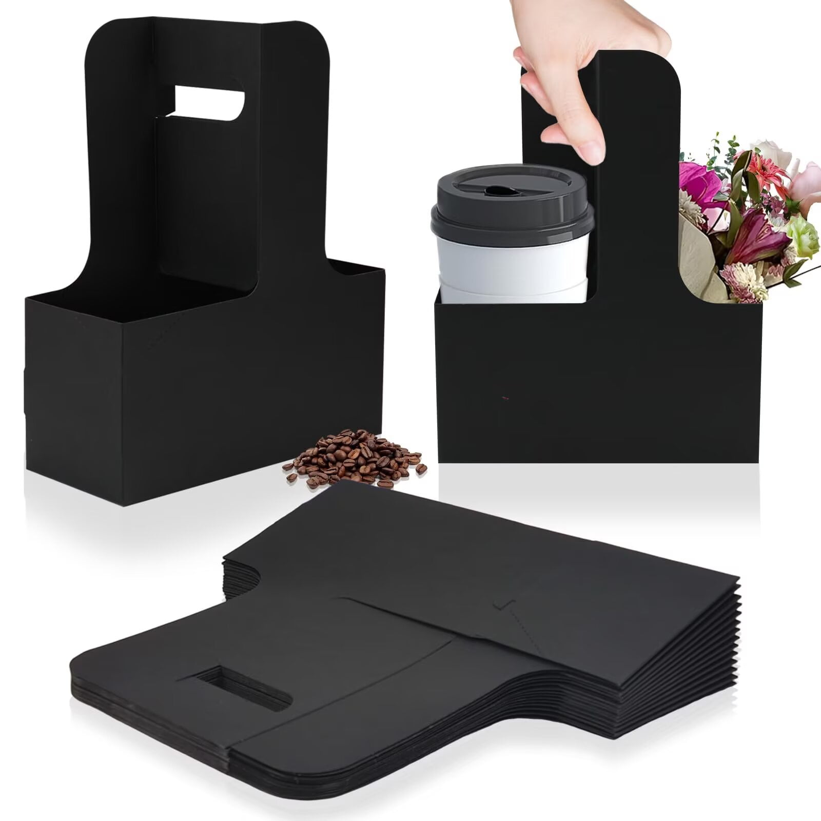 SENIURIS 2Cup Cardboard Cup Holder, Disposable Drink Carrier for ...