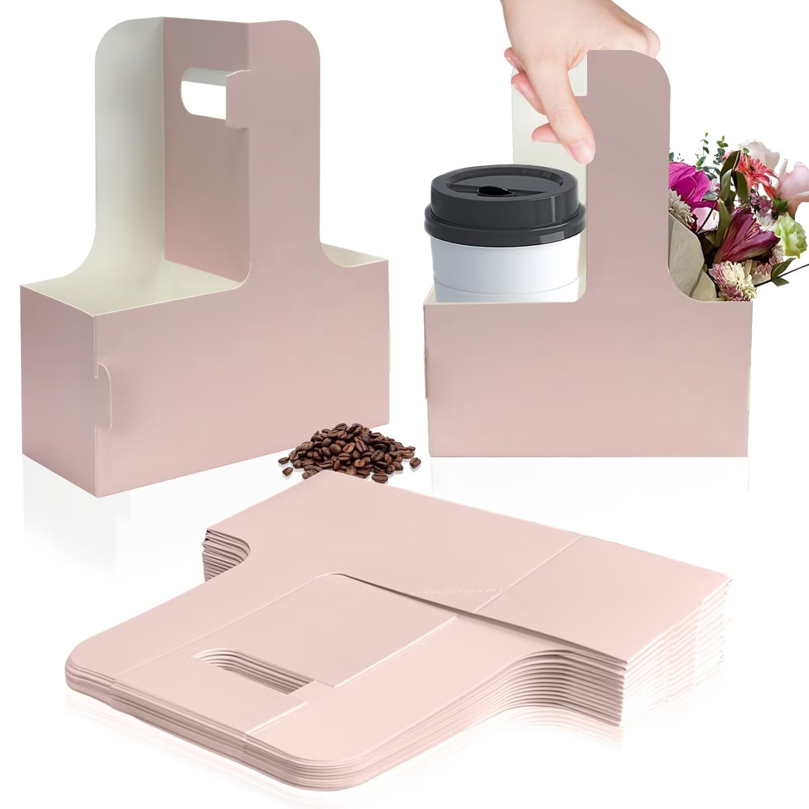 SENIURIS 2Cup Cardboard Cup Holder, Disposable Drink Carrier for ...