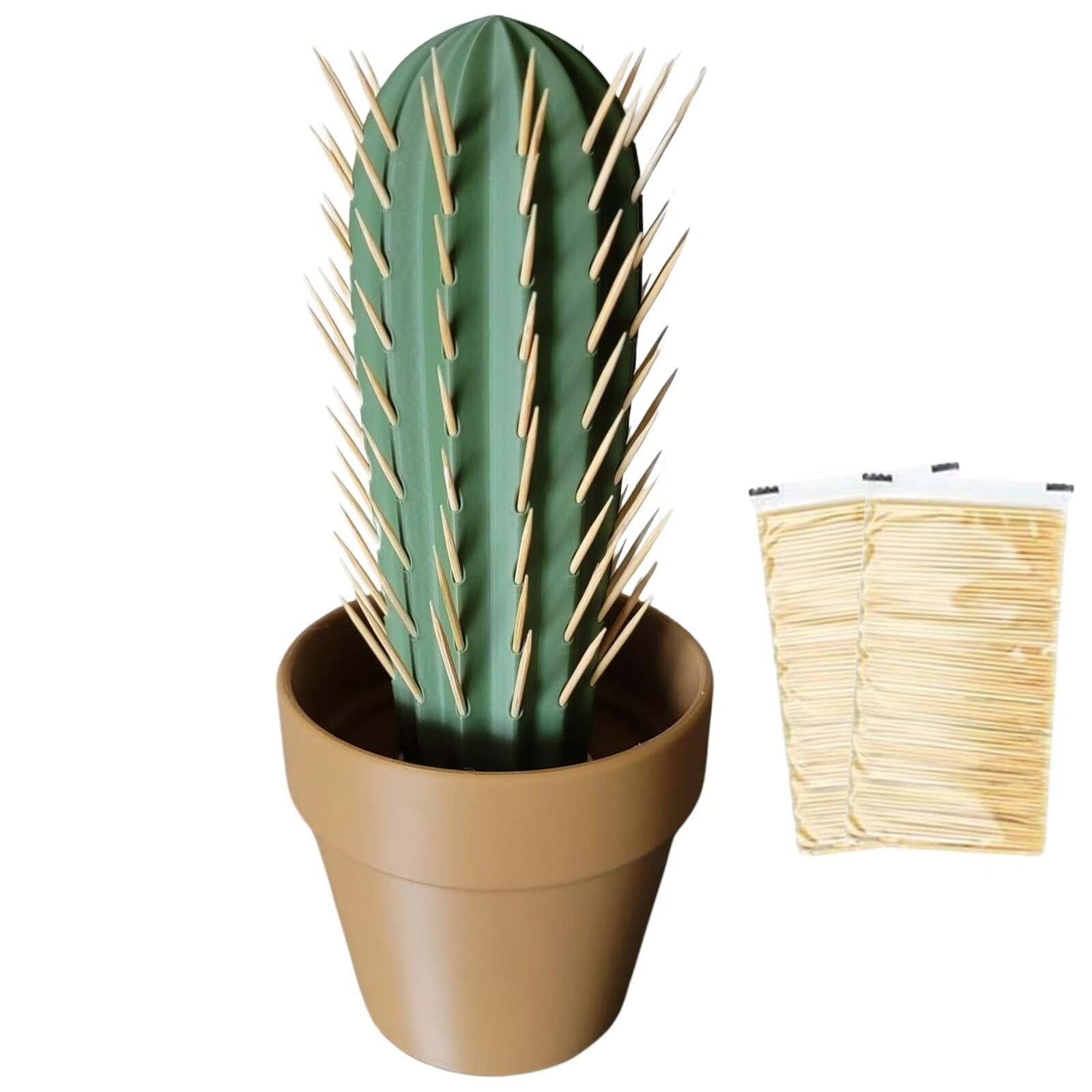 SENIURIS 3D Printed Cactus Toothpicks Dispenser, Decorative Succulents ...
