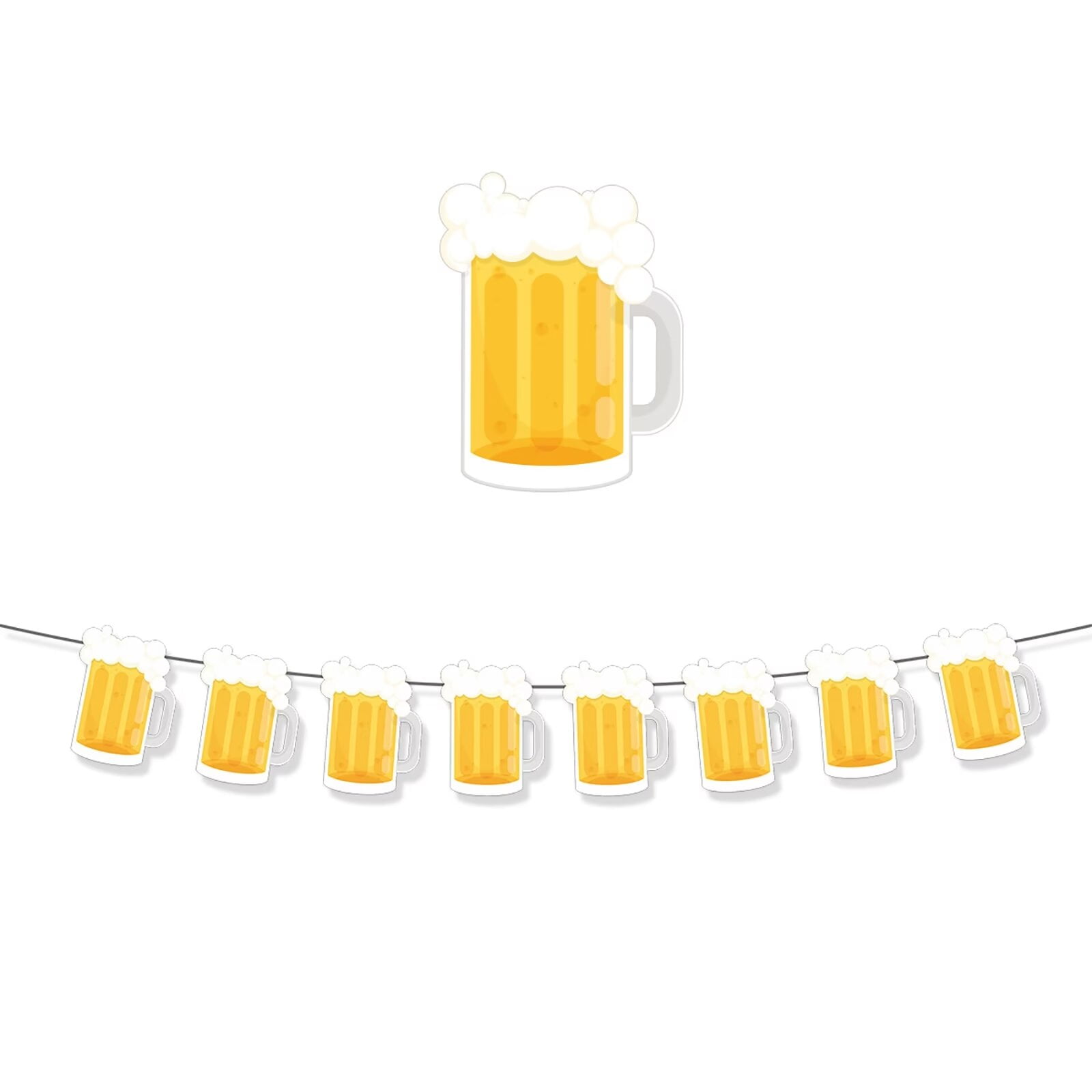 SENIURIS Beer Banners Decorations, Beer Streamer Mug Pennant Flag for ...