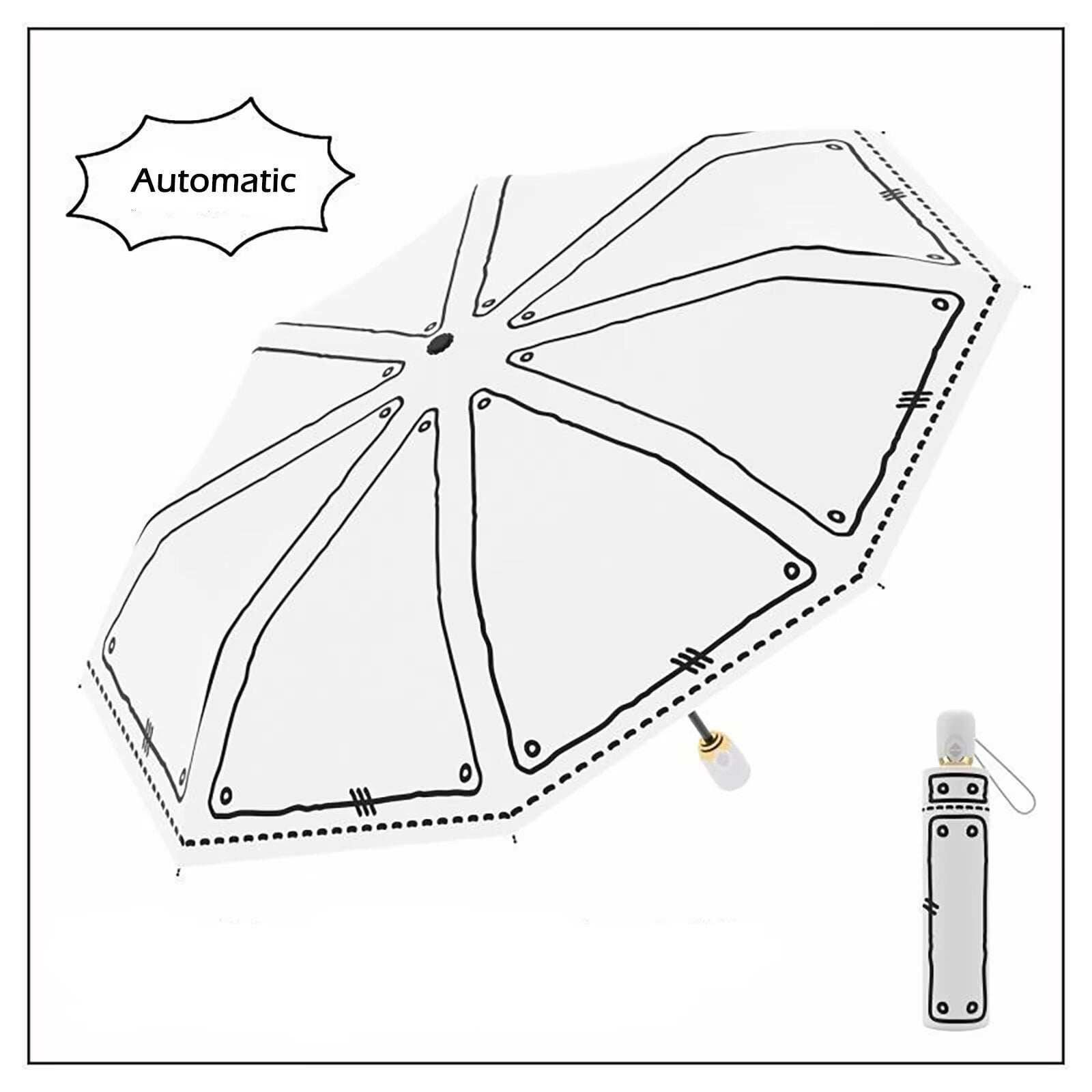 SENIURIS Cute Cartoon 2D Comic Umbrella, UV Protection Jump from Paper ...