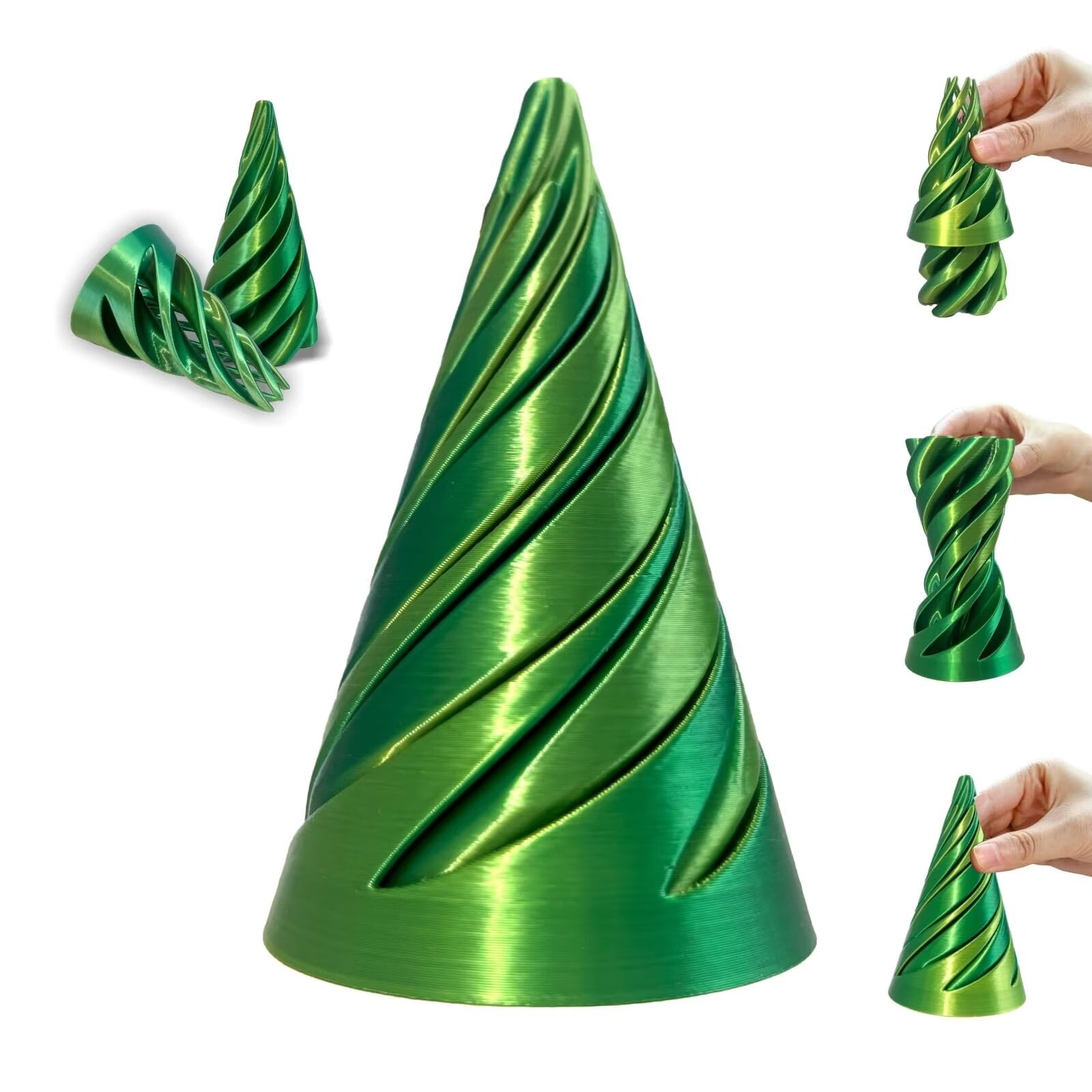 SENIURIS Pass Through Pyramid, Impossible Cone 3D Printed Spiral Fidget ...