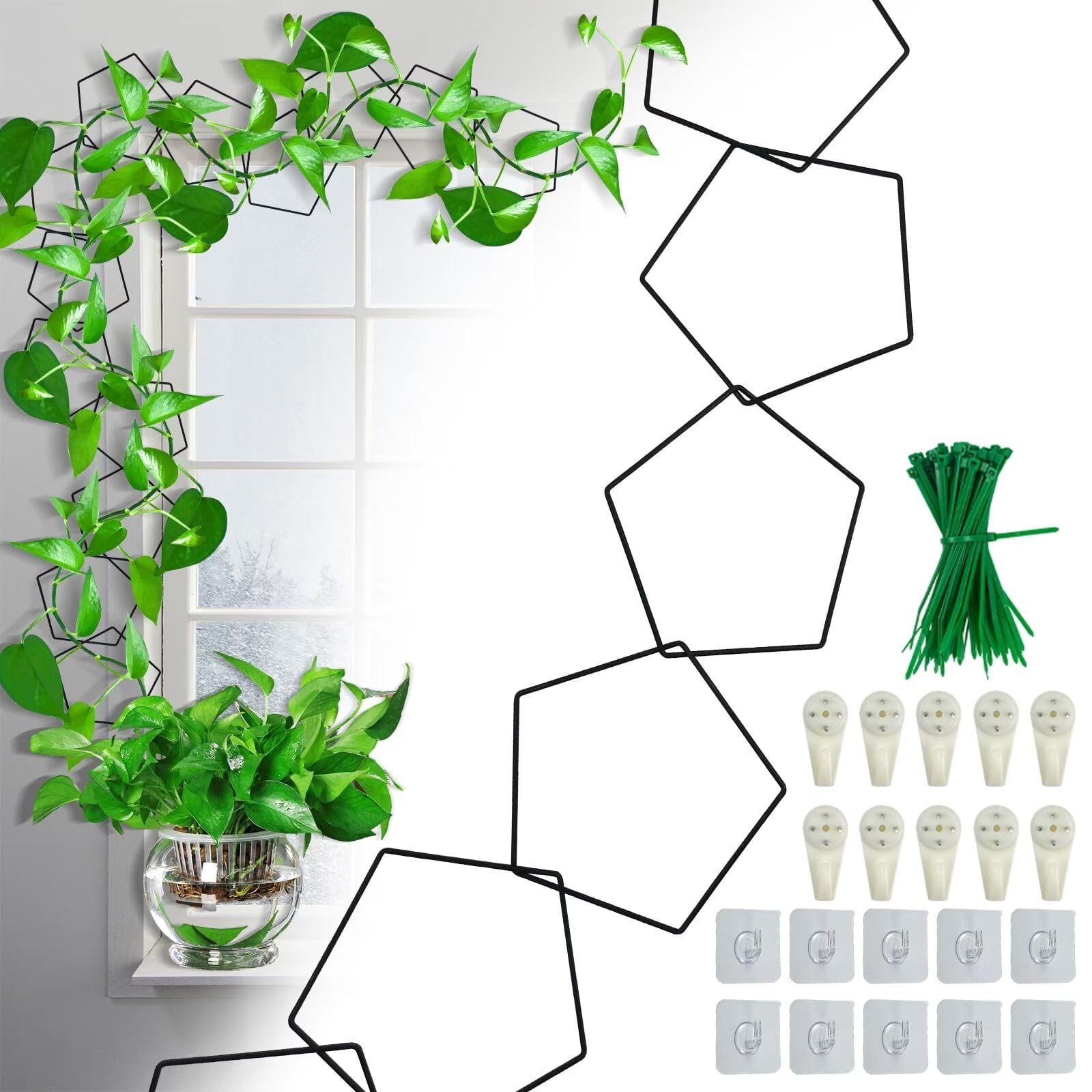 SENIURIS Pentagon Chain Trellis for Climbing Plants, Home Accessories ...