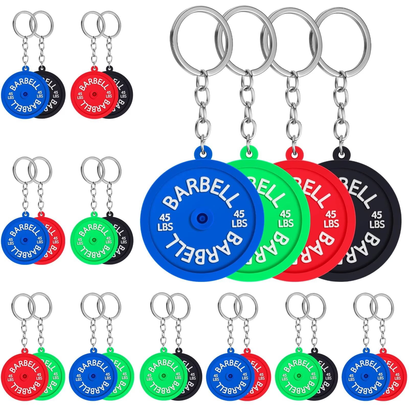 SENIURIS Silicone Weight Plate Keychain, Fun Weightlifting Barbell ...