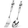SENIURIS Skeleton Silverware Set, Personality Skull Stainless Steel ...