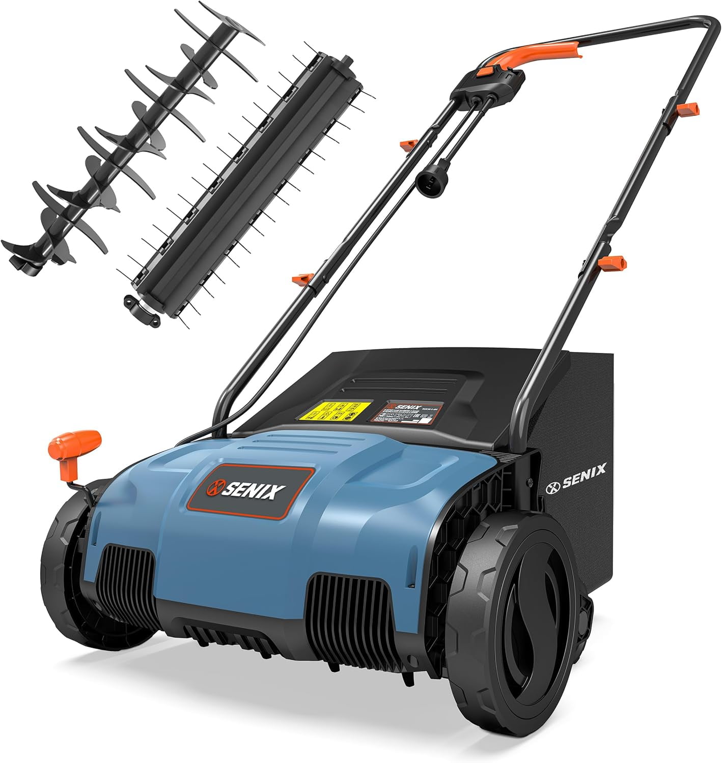 SENIX 12 Amp 13-Inch Corded Electric Dethatcher and Scarifier with ...