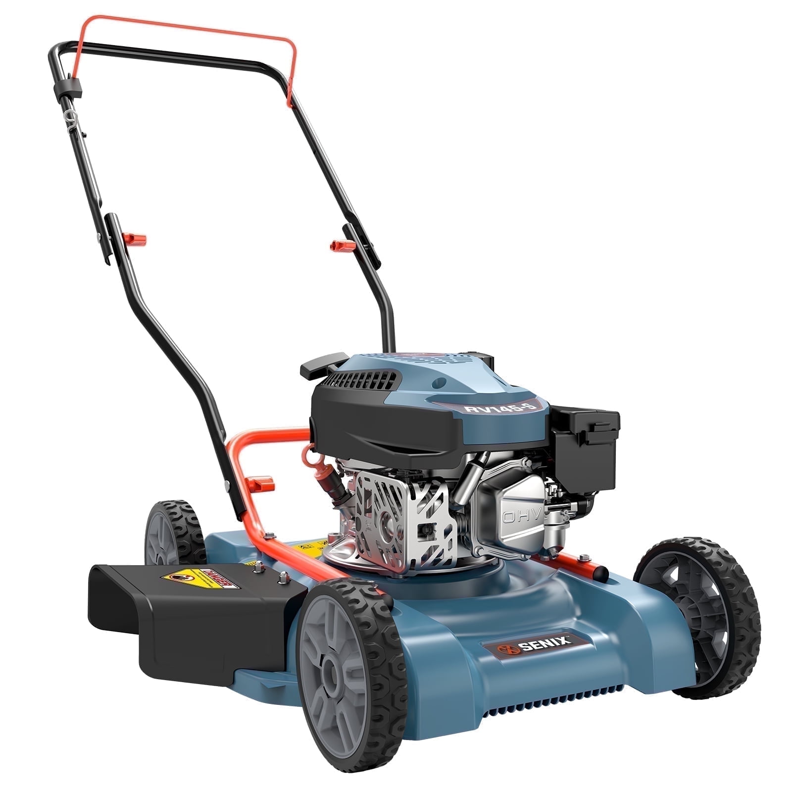 SENIX 18in Gas Lawn Mower, 144cc 4-Cycle Engine, Side Discharge, LSPG ...