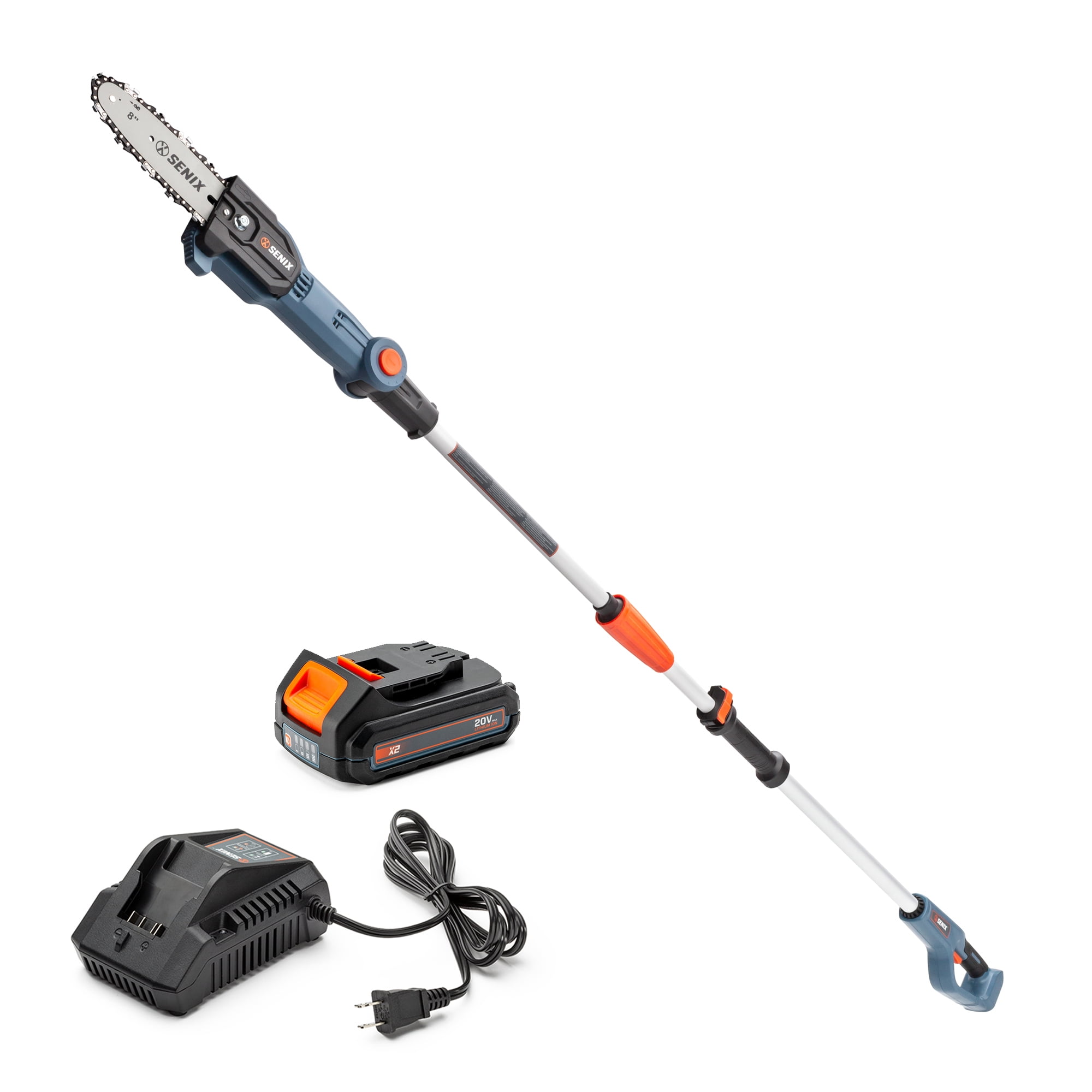 SENIX 20V Max 8-Inch Cordless Pole Saw, 7.5-ft Telescoping ...