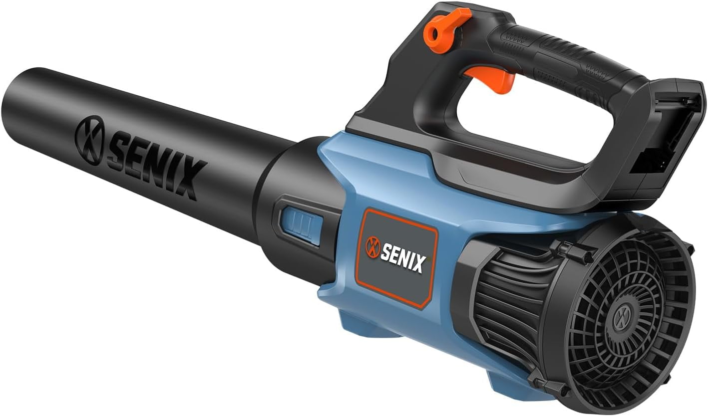 SENIX 20V Max Leaf Blower, Cordless, Brushless, Handheld, Up to 450 CFM and 100 MPH, 2 Speed ...