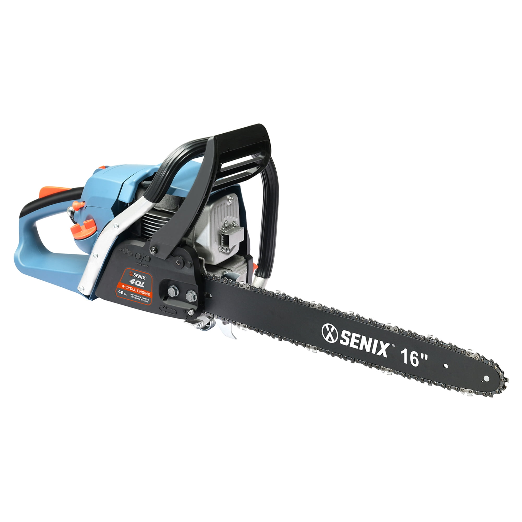 SENIX 46 cc 4-Cycle Gas Powered Chainsaw, 16-Inch Oregon Bar and Chain ...