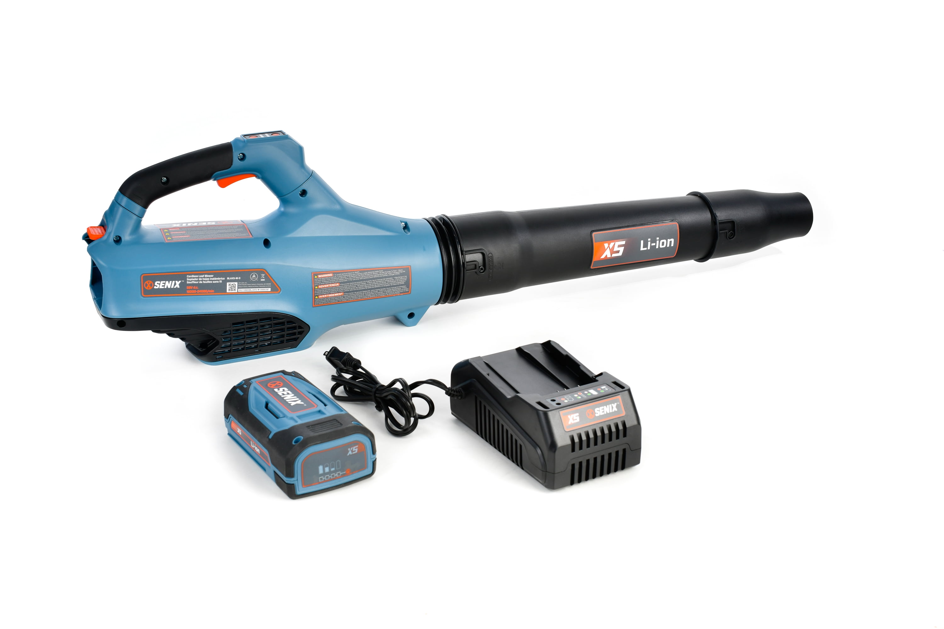 SENIX 58 Volt Max* Cordless Brushless Battery Leaf Blower, Variable ...