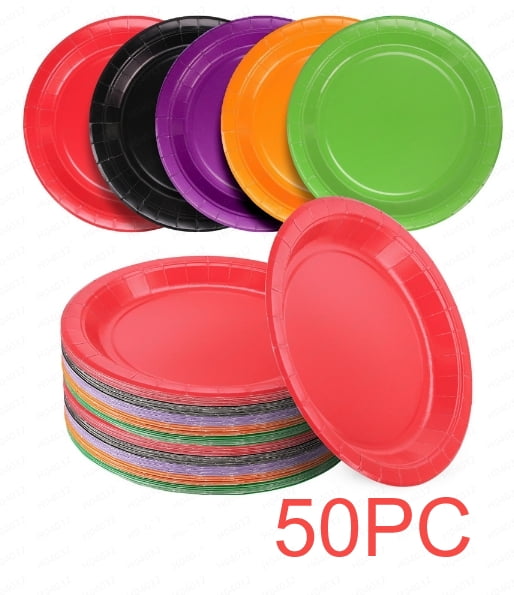 SENJIAQ Compostable Paper Plates, Compostable Plate Sugarcane Utensils ...