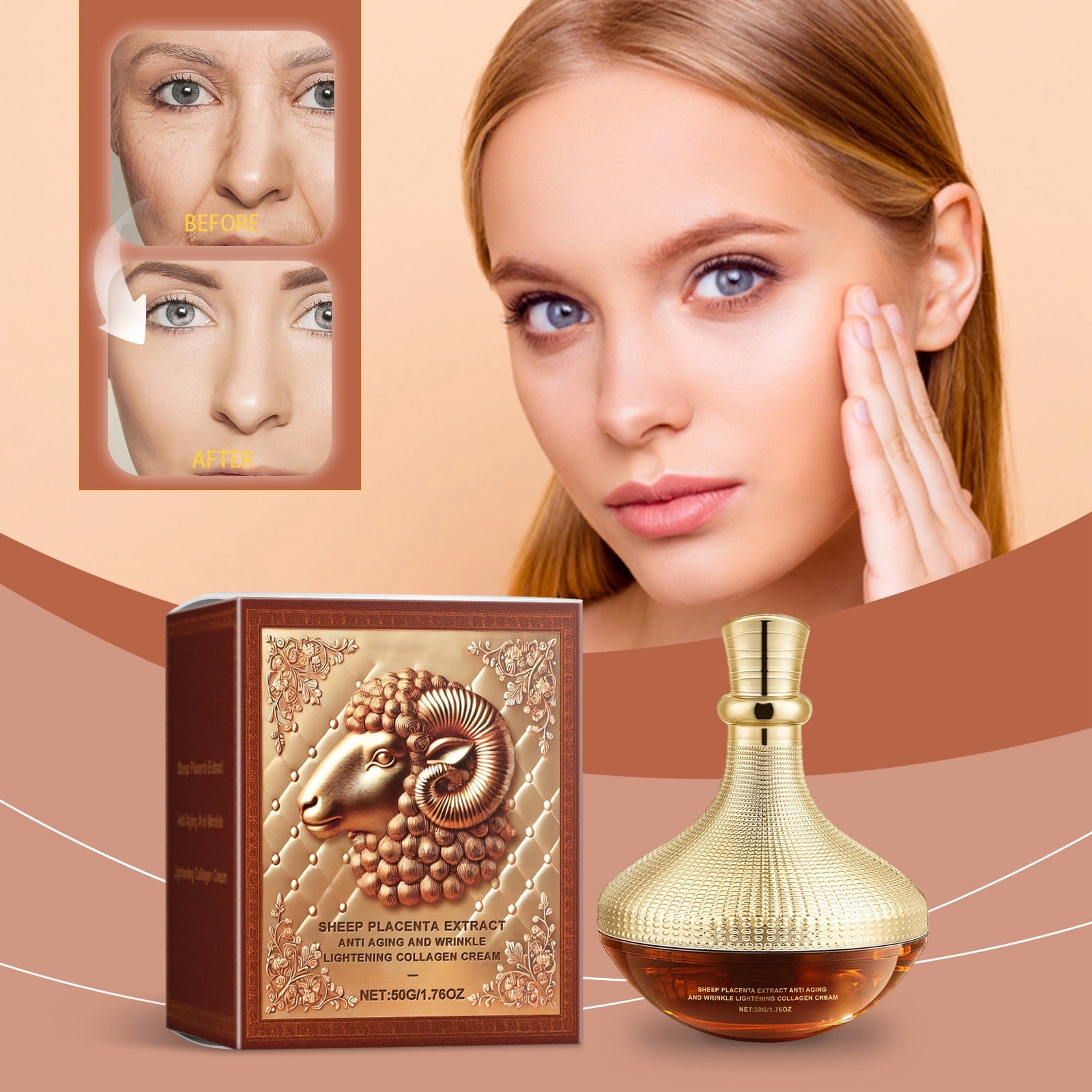 SENJIAQ HOME Sheep Placenta Moisturizing Anti-wrinkle Collagen Cream ...