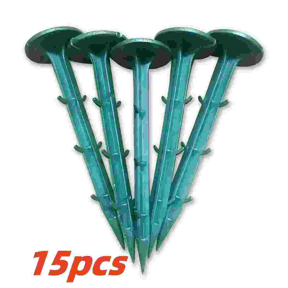 SENJIAQ Landscape Edging Stakes, 15 Pcs 4.3" Plastic Garden Spikes ...
