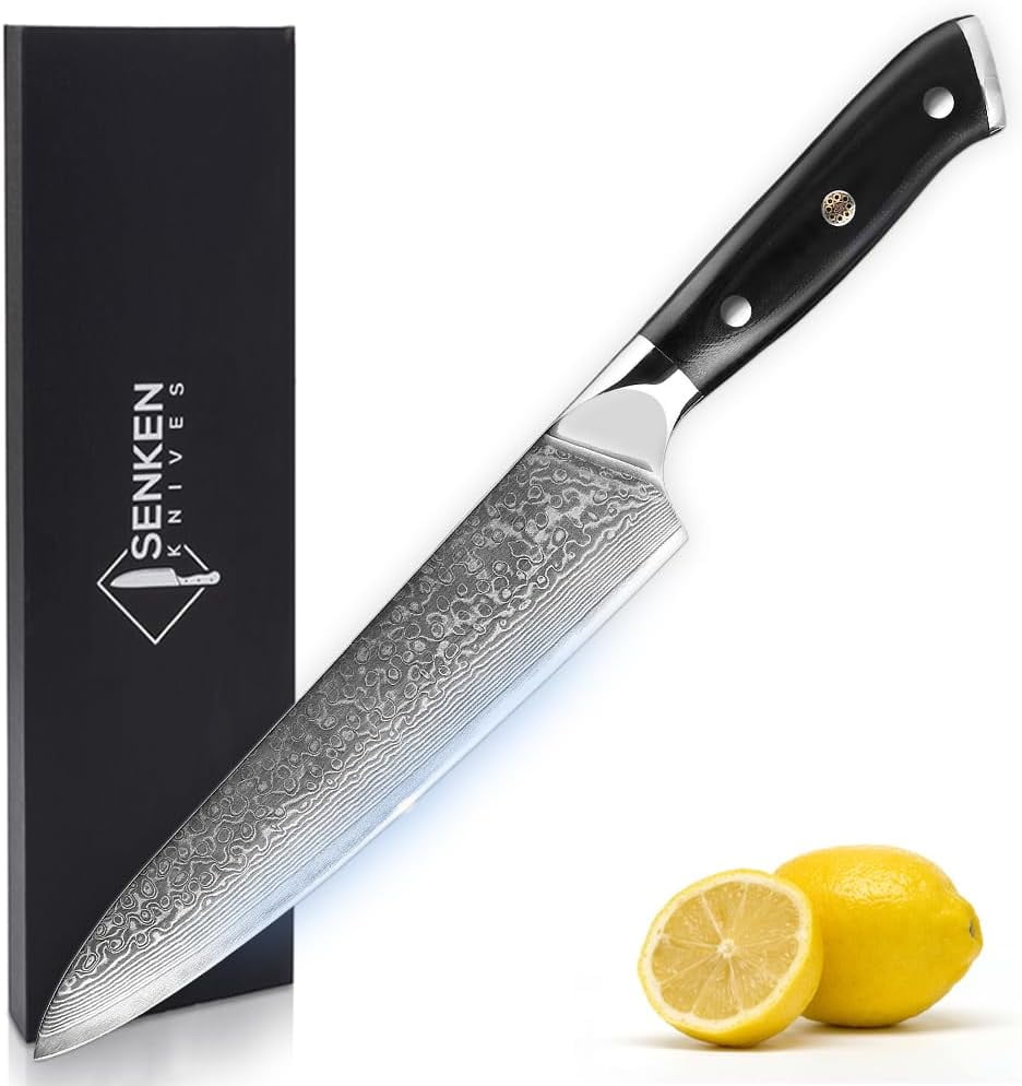 SENKEN 8" Damascus Steel Chef's Knife - Shogun Collection - 67-Layer ...