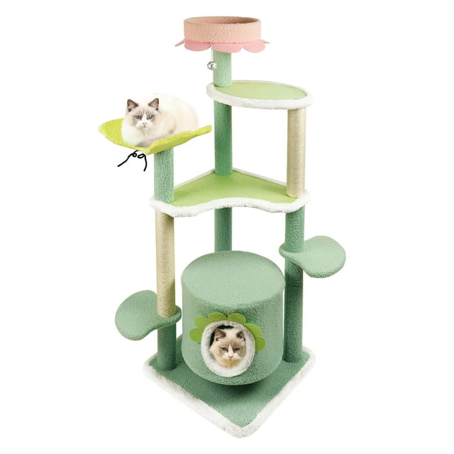 SENNAUX 51.6"H Multi-Level Cat Tree Condo with Perches for Indoor Cats ...