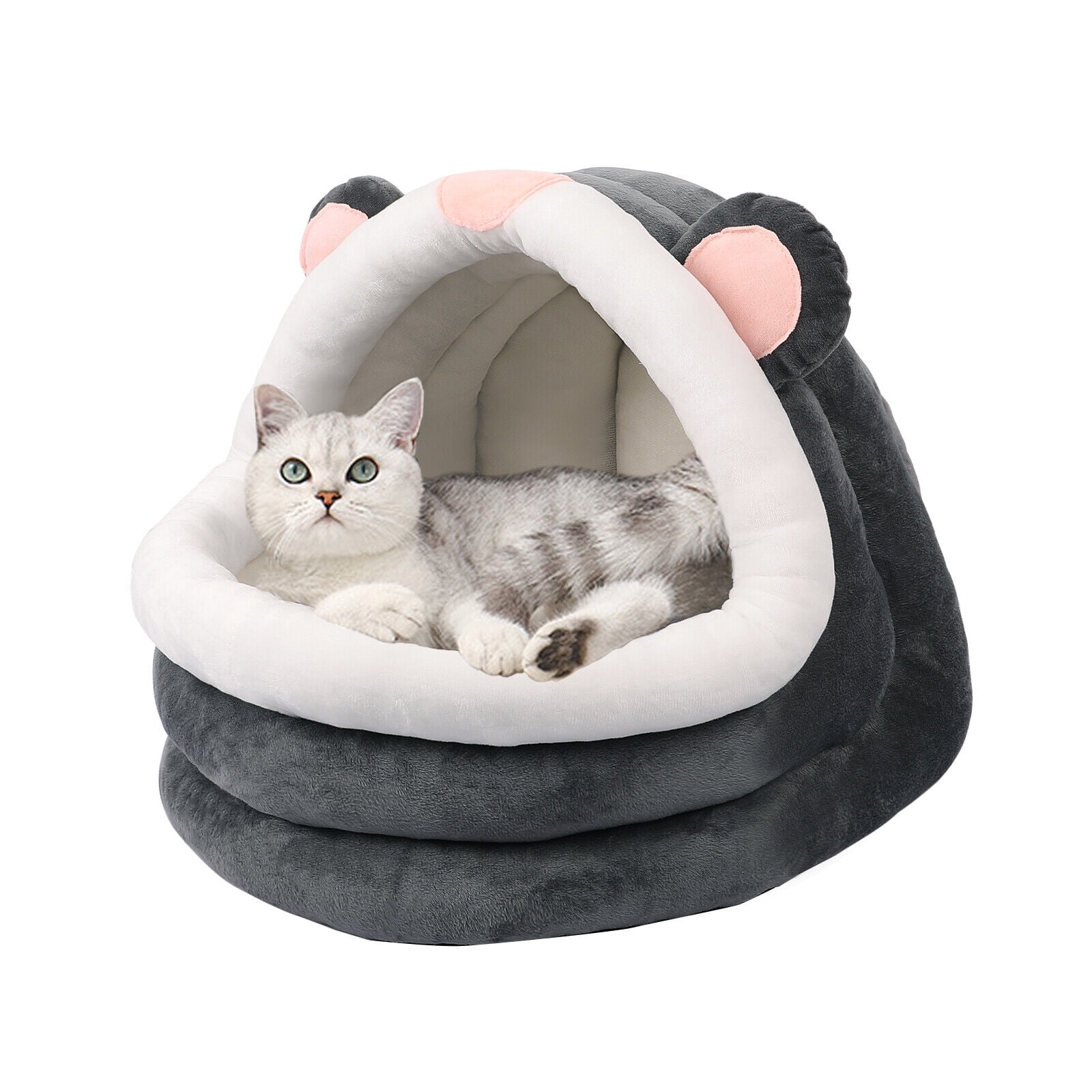 SENNAUX Cat Cave Bed Kitty Tent with Removable Cushion for Cats Small ...