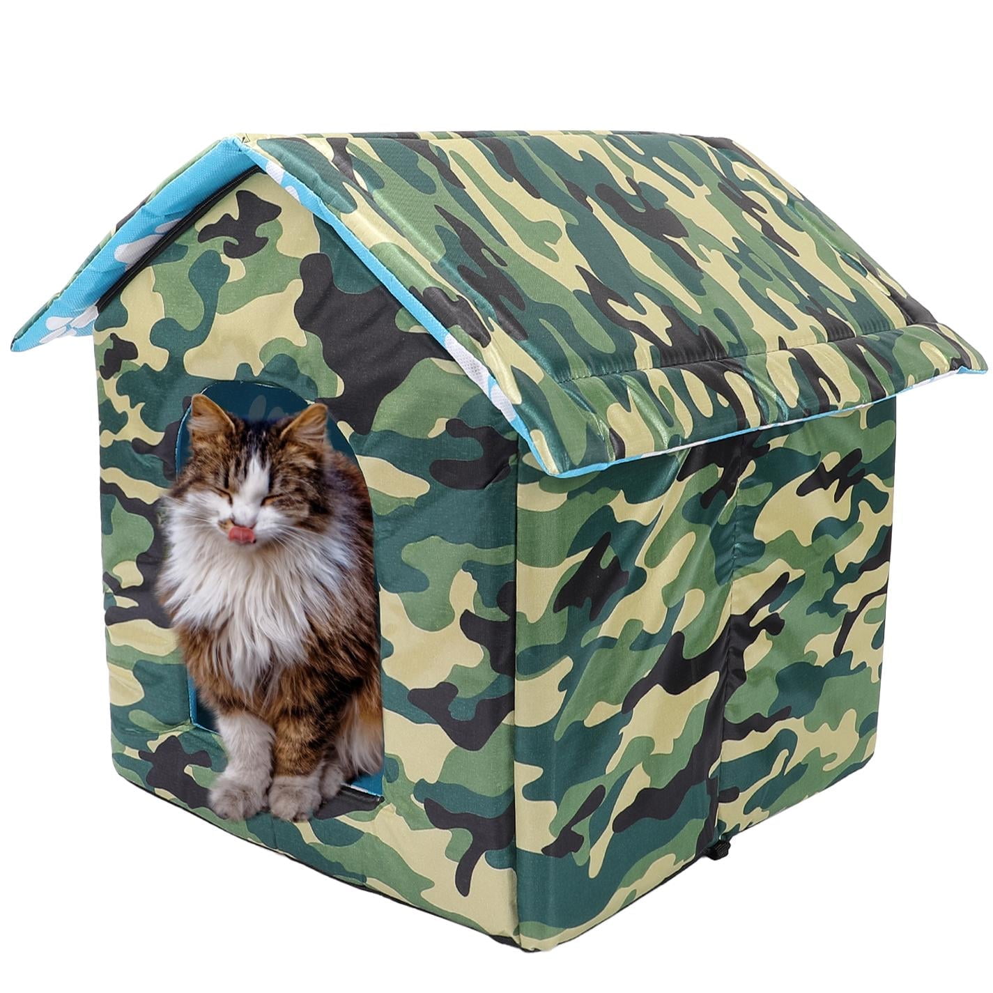 SENNUAUX Warm Waterproof Outdoor Cat House, Kitty Shelter, Pet Cave Bed ...