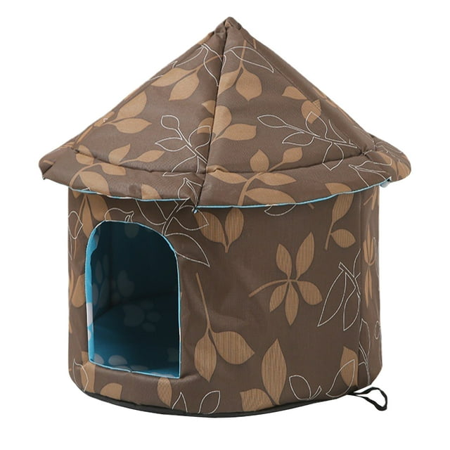 SENNAUX Outdoor Cat House Kitty Shelter Tent for Feral Cats Small Dogs ...