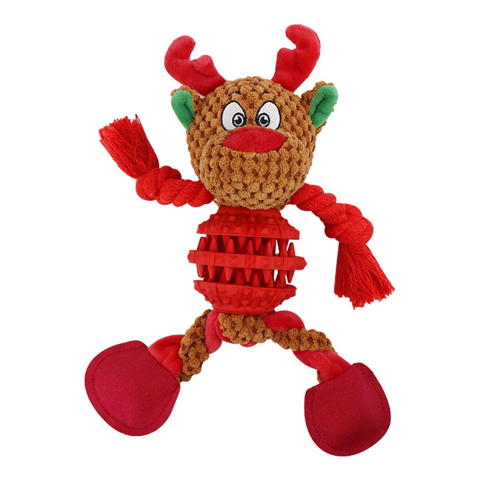 SENNAUX Squeaky Plush Dog Toy, Rubber Chew Rope, Puppy Treat Feeder ...