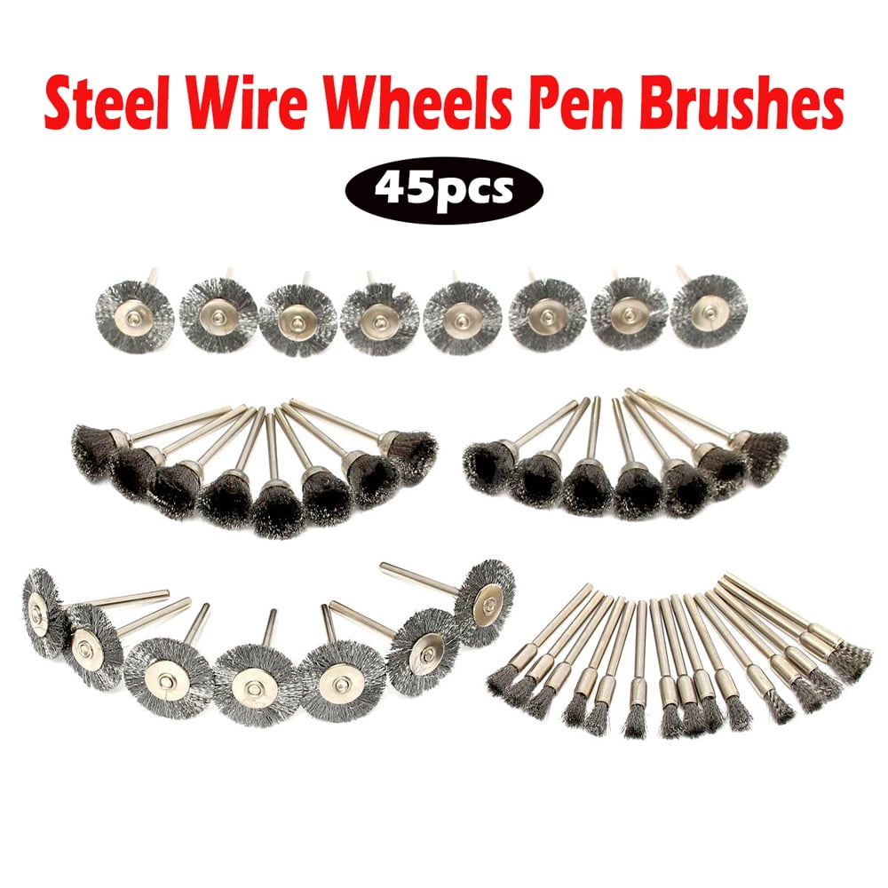 SENRISE 45pcs Wire Brush Wheel Cup Brush Set Round Wire Brushes for ...