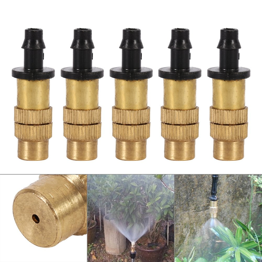 SENRISE 5Pcs Adjustable Brass Spray Sprinklers Nozzle Drip Irrigation ...