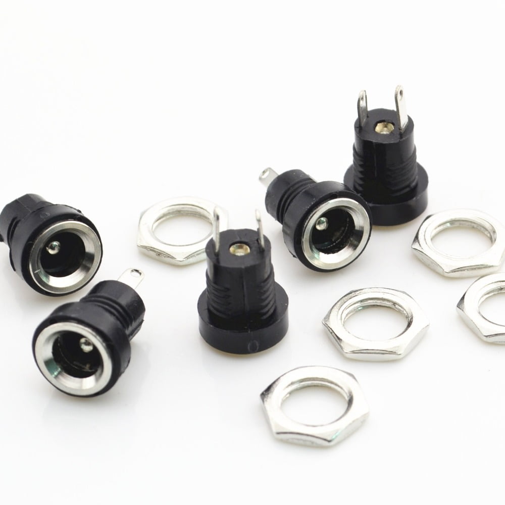 SENRISE 5pcs 12V DC Socket Charge Power Supply Jack Panel Mount Plug ...