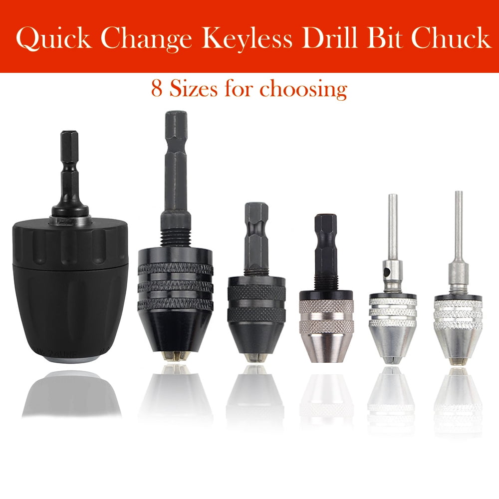 SENRISE Keyless Drill Bit Chuck Quick Change Adapter Converter Drill ...